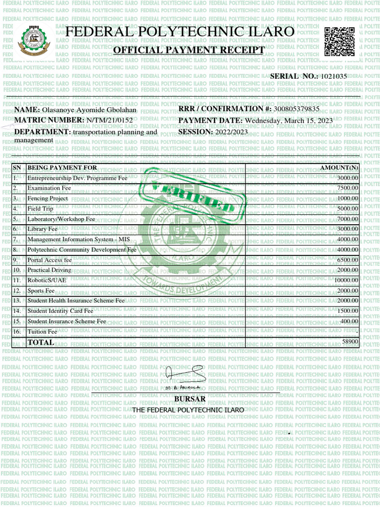 Student Receipt | PDF