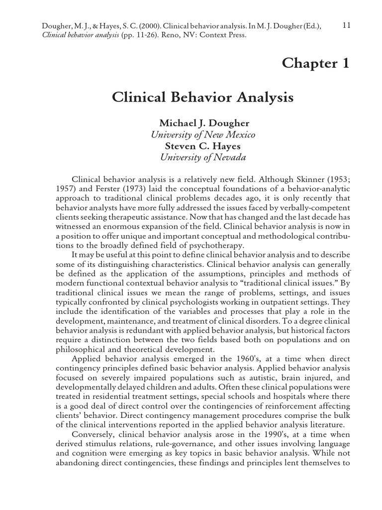 Clinical Behavior Analysis Guide | PDF | Behaviorism | Psychotherapy