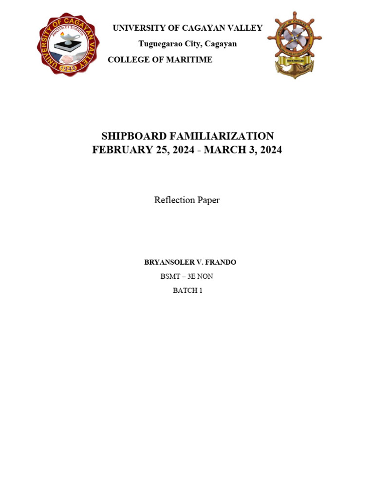 Shipboard Familiarization | PDF | Essays | Ships