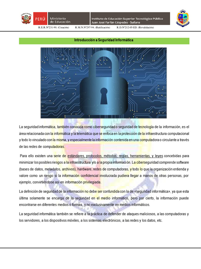 S1. Introducción A Seguridad Informática | PDF | Seguridad | La seguridad informática