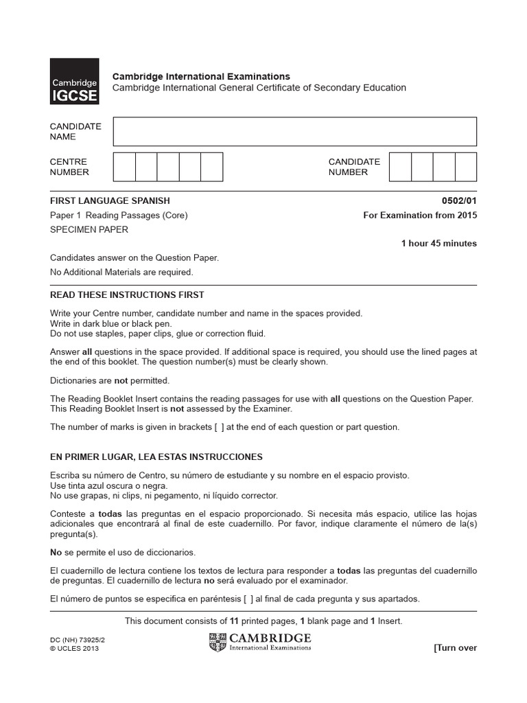 Paper 1 - Specimen Paper | PDF | Apolo 11