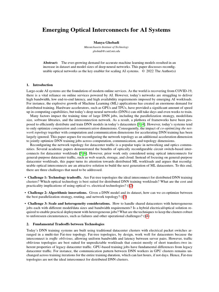 Optics For Ai Ofc 2022 | PDF | Deep Learning | Parallel Computing Optics For Ai Ofc 2022 | PDF | Deep Learning | Parallel Computing
