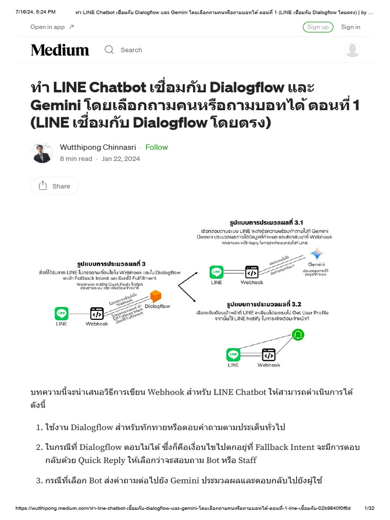 ทำ LINE Chatbot เชื่อมกับ Dialogflow และ Gemini โดยเลือกถามคนหรือถามบอท ...