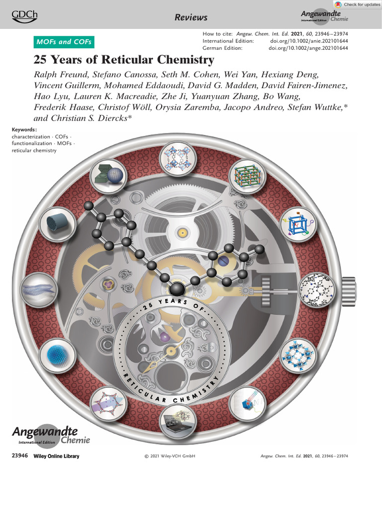 Angew Chem Int Ed - 2021 - Freund - 25 Years of Reticular Chemistry ...