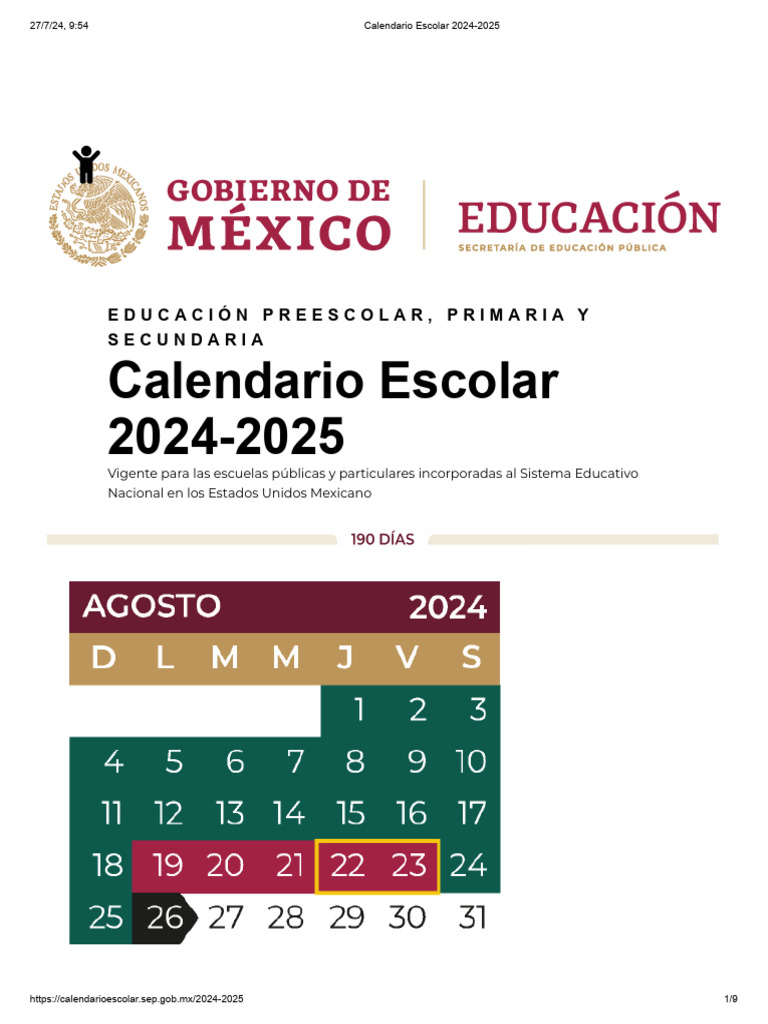 Calendario Escolar 2024-2025 | PDF | Informática | Tecnologías de la ...