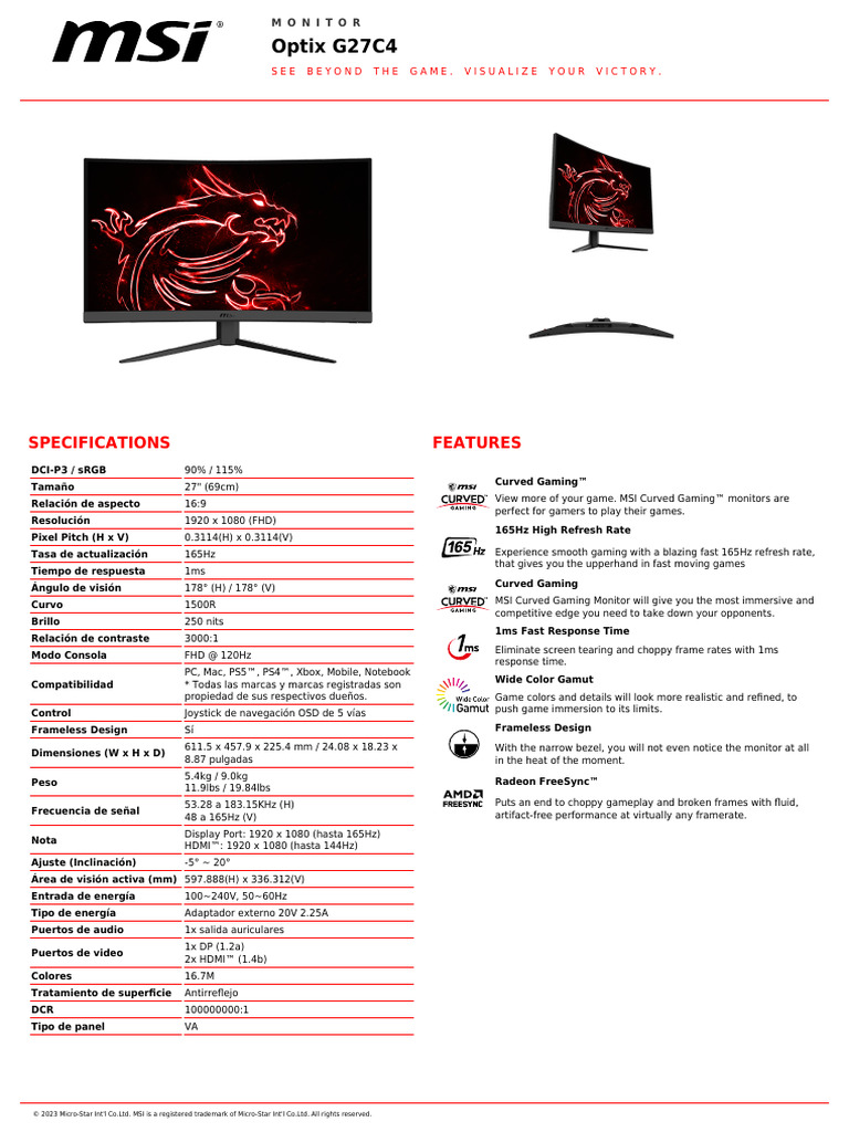 Optix G27C4 | PDF | Information And Communications Technology | Film ...