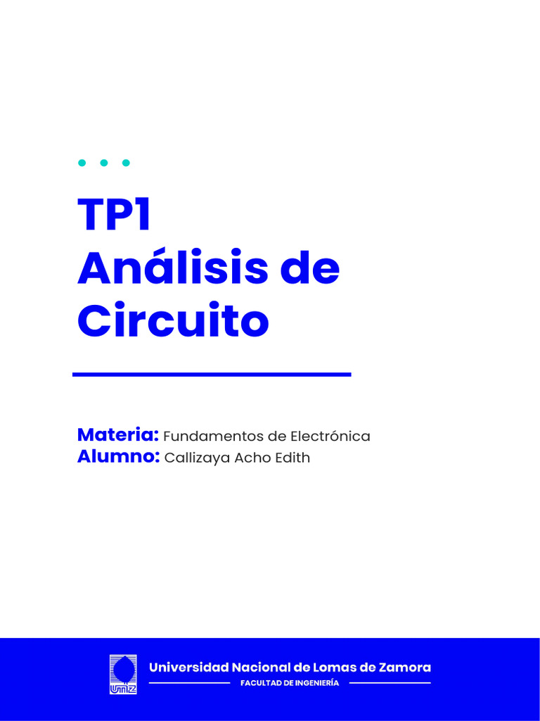 TP1 Análisis de Circuito: Materia: Alumno | PDF | Resistencia Eléctrica ...
