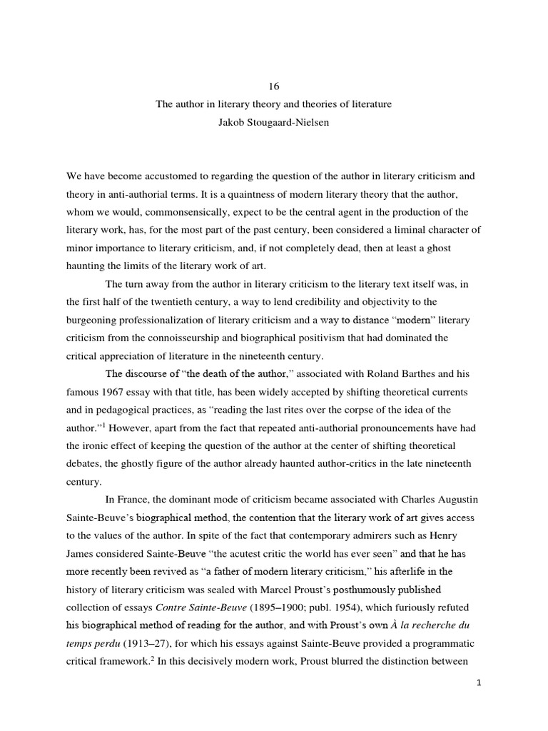 The Author's Role in Literary Theory | PDF | Author | Deconstruction
