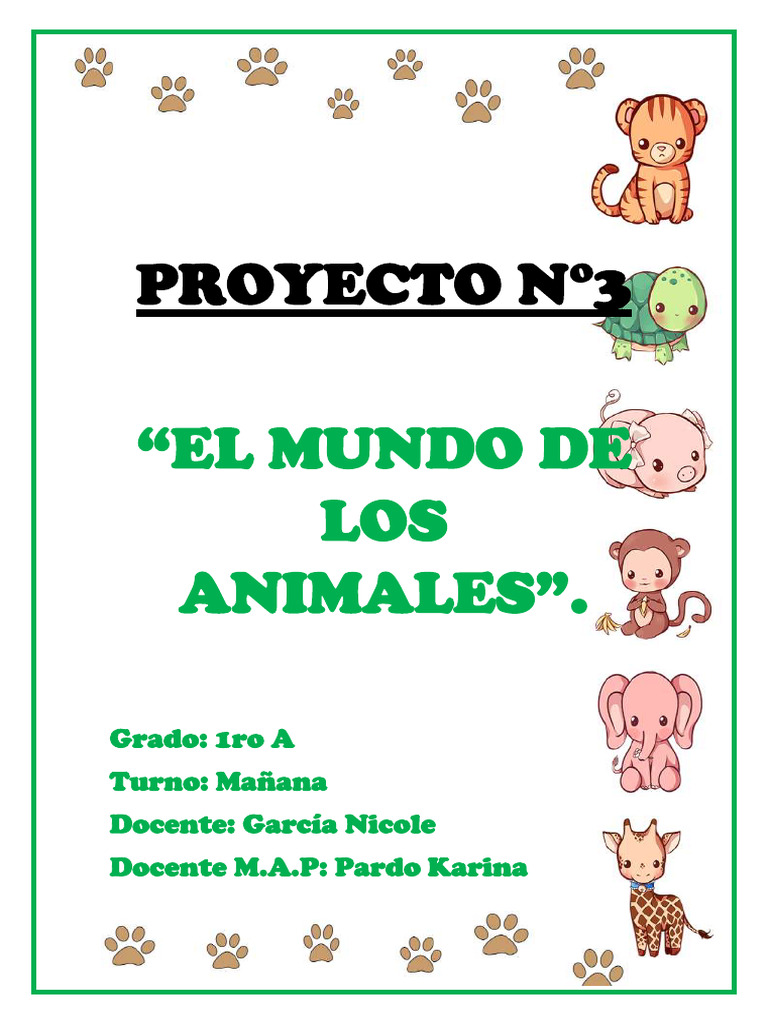 Proyecto Educativo sobre Animales en 1er Grado | PDF | Enseñando ...