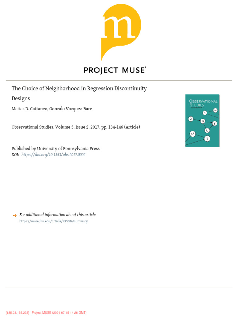 The Choice Of Neighborhood In Regression Discontinuity Designs Pdf