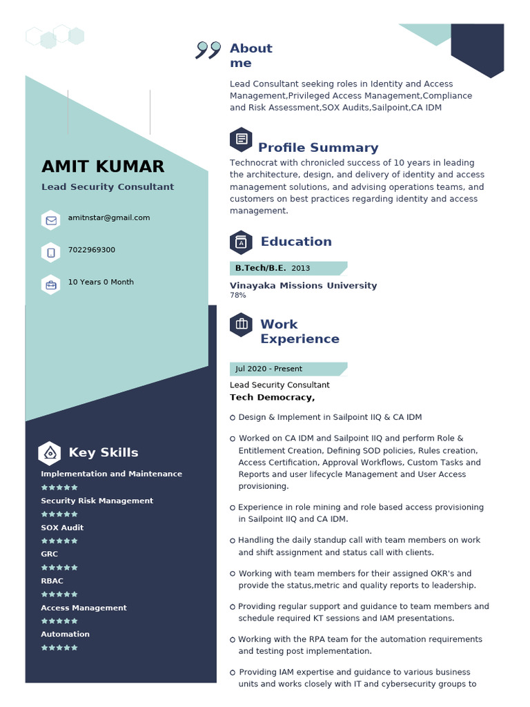 Resume Amit 231028 240418 113747 | PDF | Computing | Information Technology