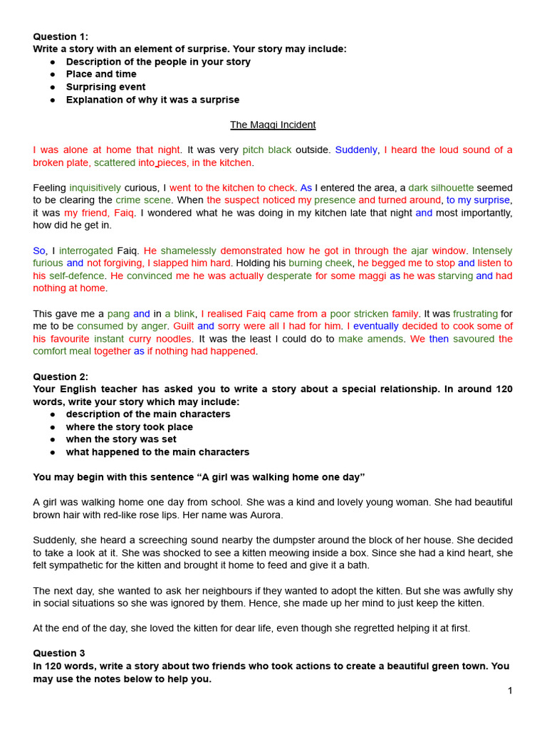 Example of Story Writing | PDF | Plants