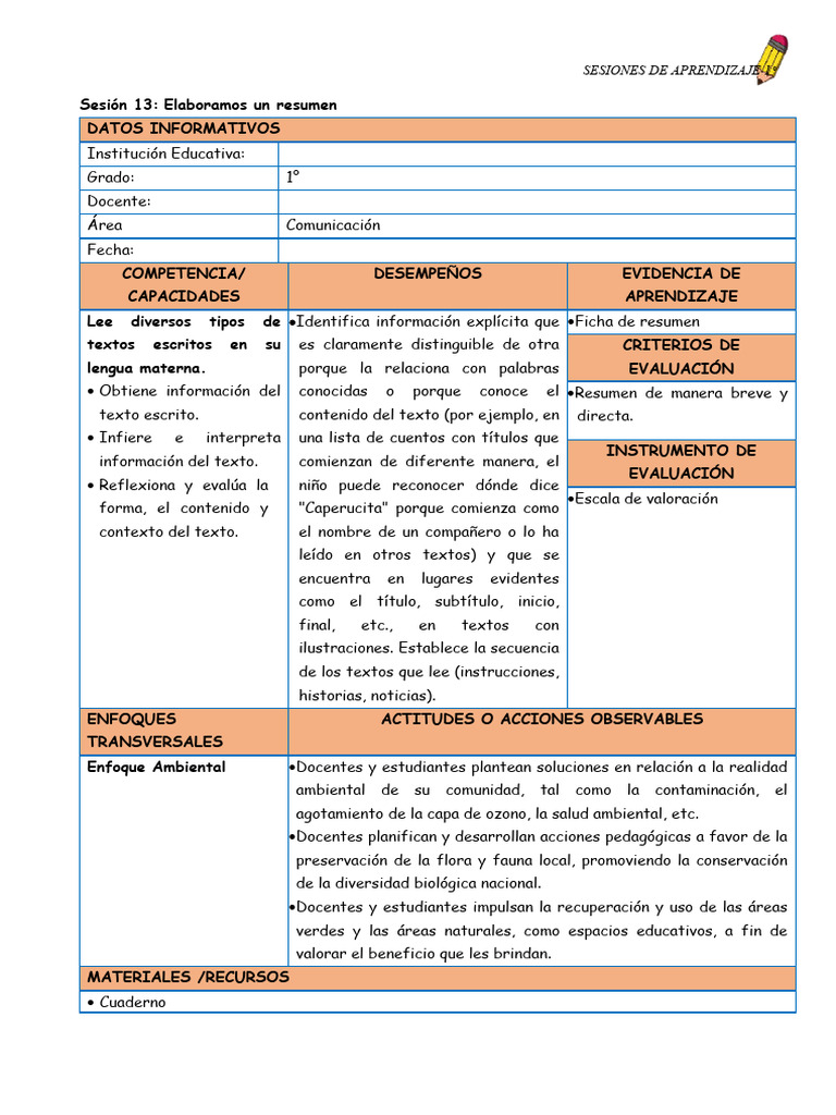 Sesiones 1º - Sem 2 - Eda 8 | PDF | Entorno natural | Evaluación