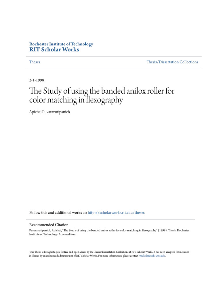 Banded Anilox Roller for Flexo Color Matching | PDF | Graphic Design