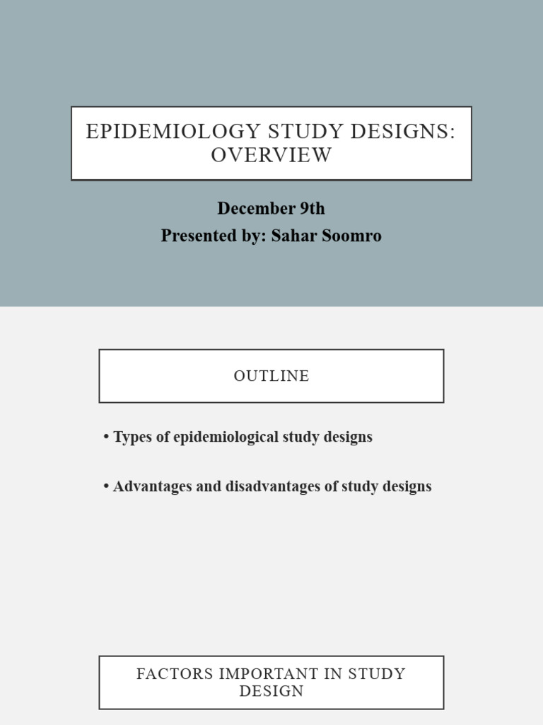 Epidemiological Study Designs | PDF | Cohort Study | Epidemiology