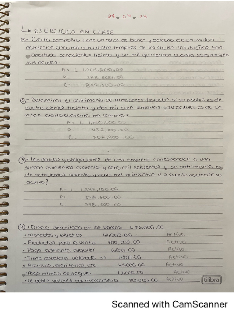 Ejercicios en Clase | PDF