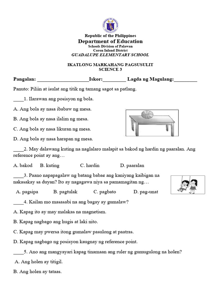 Science 3rd PT | PDF