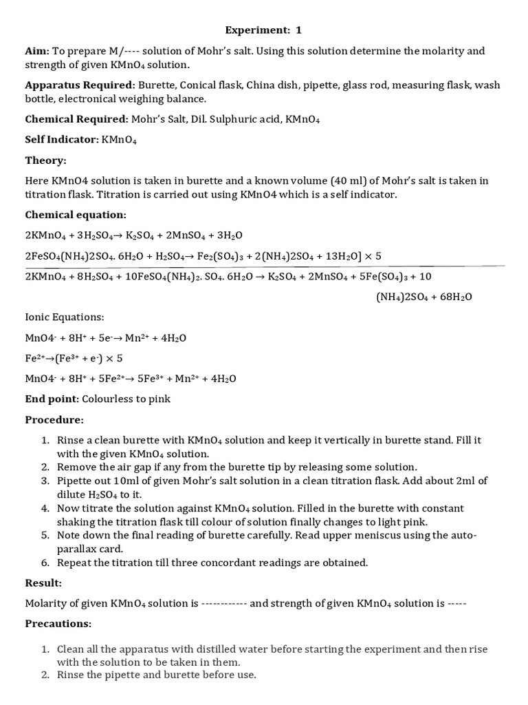Chemistry Practical Xii Pdf Chromatography Titration
