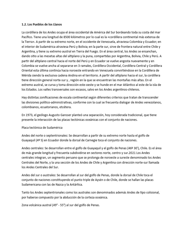 Geografía y Cultura de los Andes | PDF | Andes | Ciencias de la Tierra