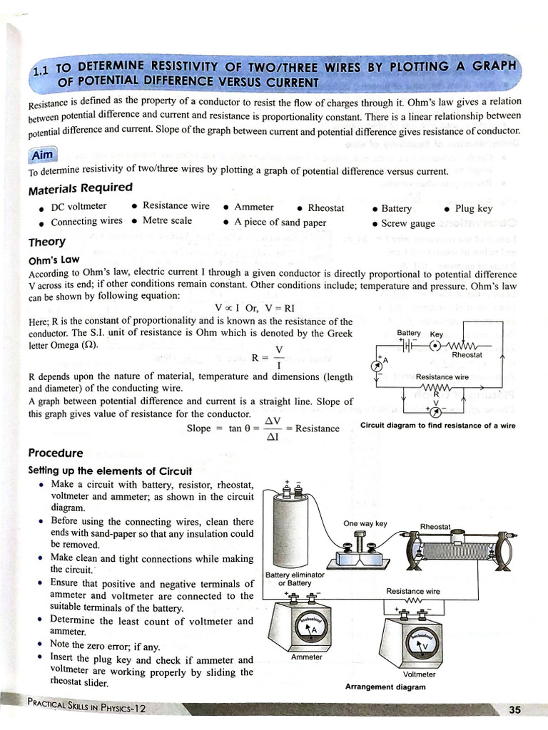 Physics Practical's For Class - 12 | PDF