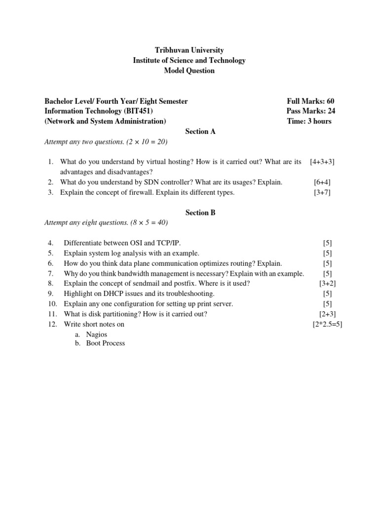 BIT 8th Semester Model Question | PDF | Knowledge Management | Governance