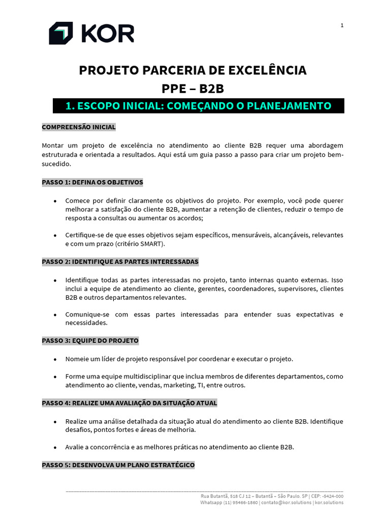 Iniciando o Projeto Parceria de Excelência B2B (Ppe) | PDF | Gestão de recursos humanos ...