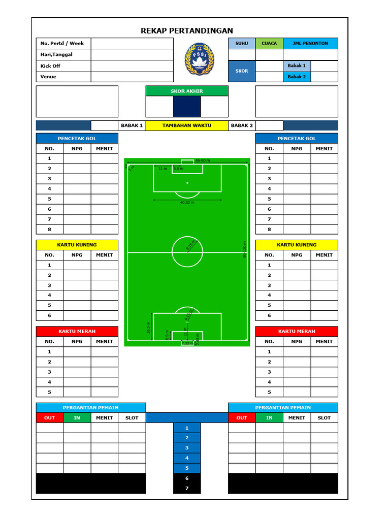 Rekap Pertandingan Sepak Bola Lengkap | PDF