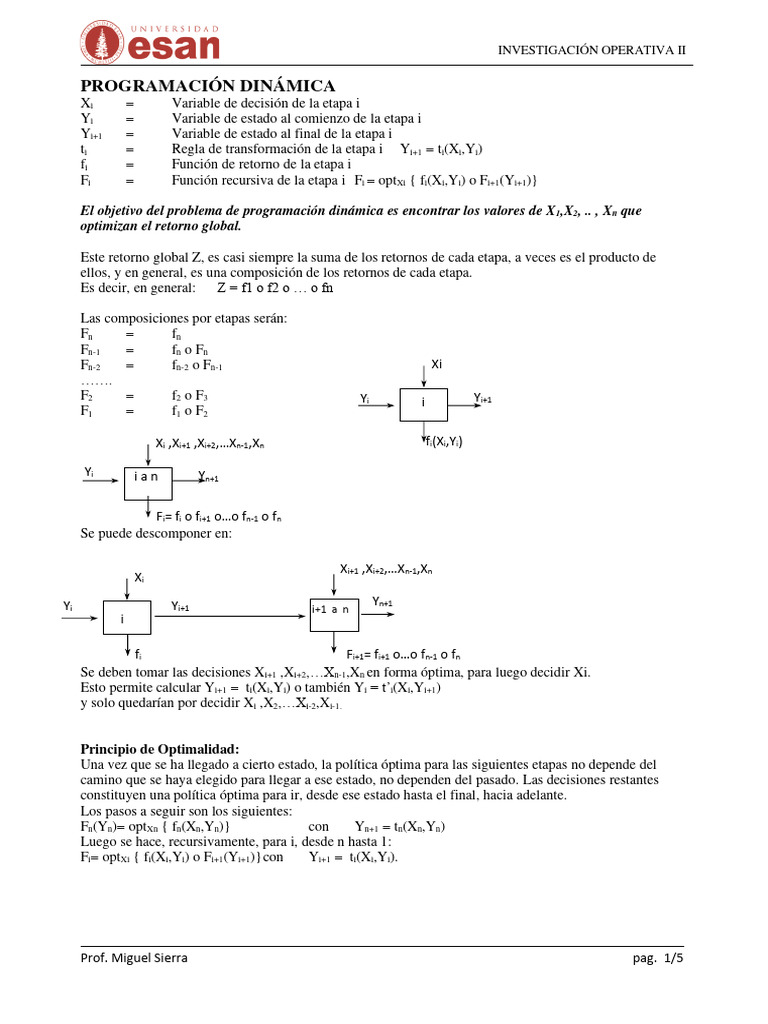 Programacion Dinamicay Problemas | PDF | Programación dinámica | Matemáticas De La Computación