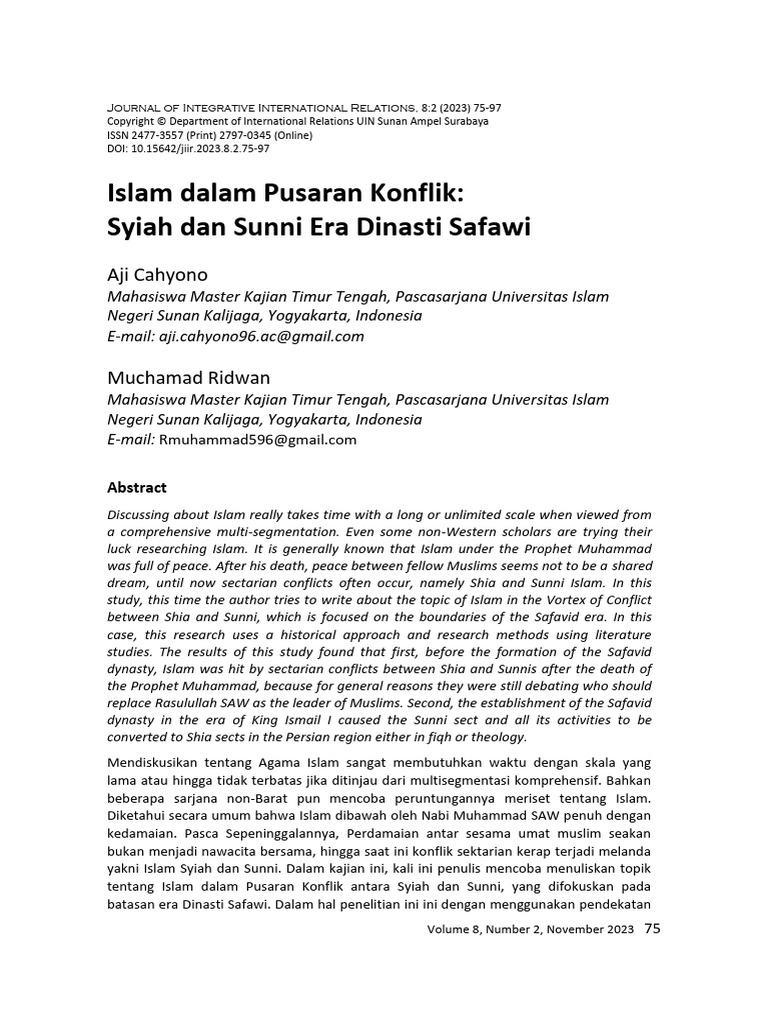 Syiah Sunni Era Safawi | PDF | Politik | Sejarah