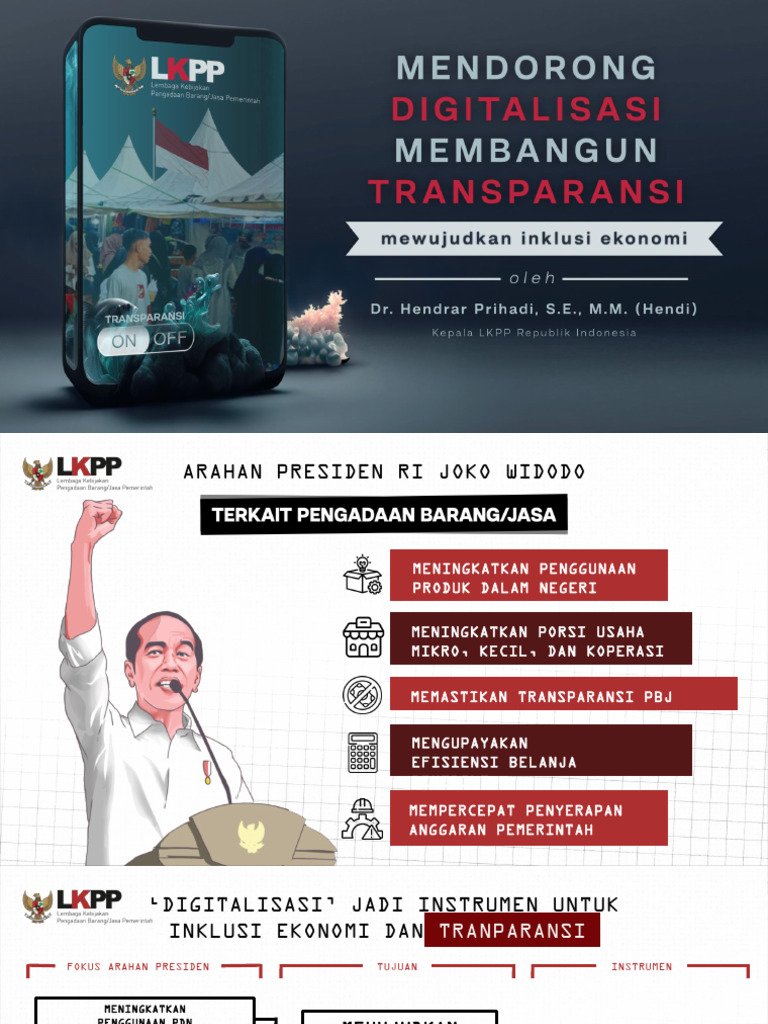 Materi Diskusi Panel I Pengadaan Barang Dan Jasa - Kepala LKPP | PDF