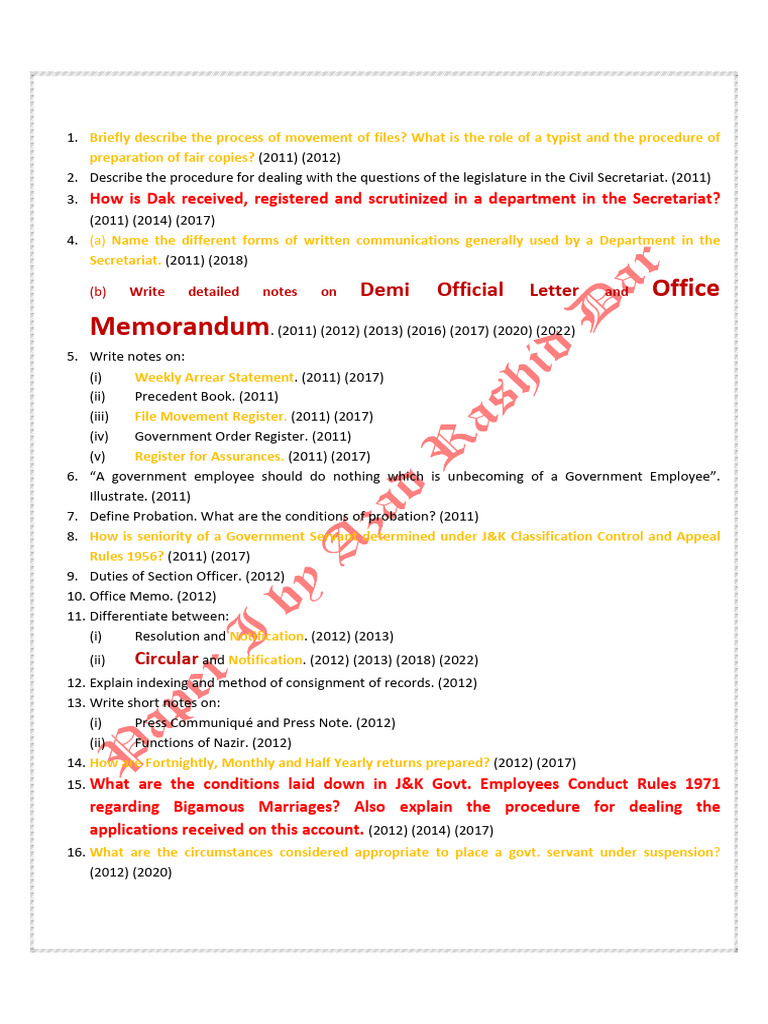 Paper I Secretariat Manual | PDF | Probation | Common Law