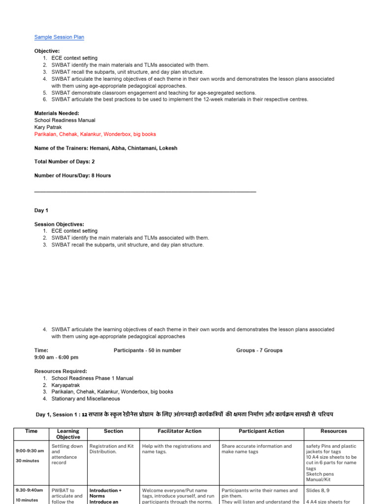 Session Plan - Final | PDF | Thought | Lesson Plan