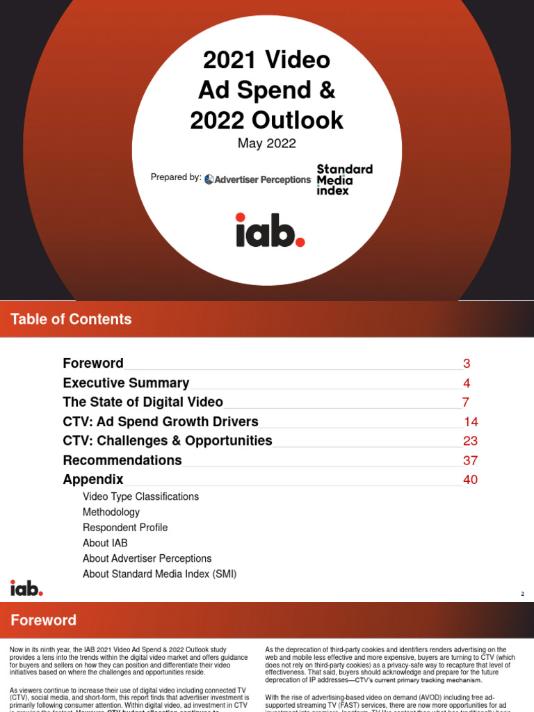 2022 IAB Video Ad Spend Report | PDF | Advertising | Online Advertising