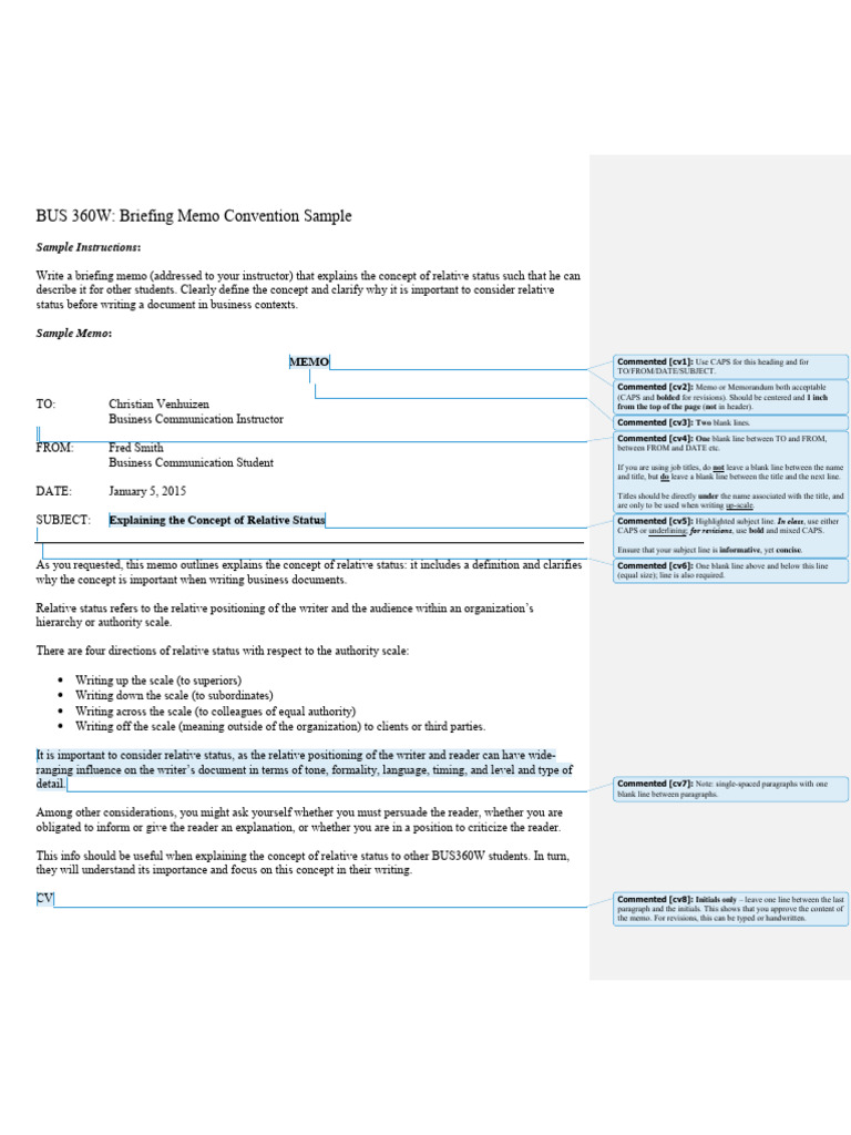 Understanding Relative Status in Memos | PDF | Memorandum | Human Communication