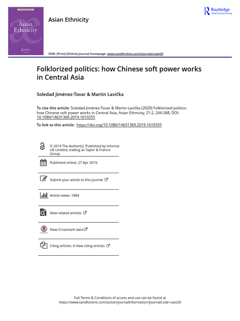 Chinese Soft Power in Central Asia | PDF | China | World Politics