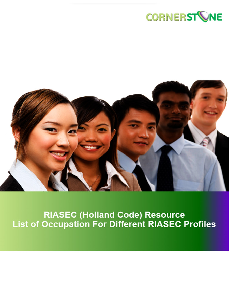 RIASEC Resource - List of Occupations For Different RIASEC Profiles ...