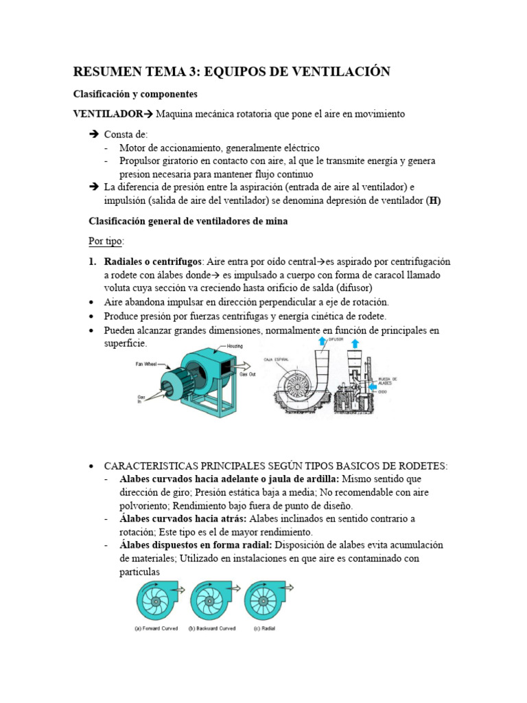 Resumen Tema 3 | PDF | Ventilación (Arquitectura) | Ingeniería mecánica
