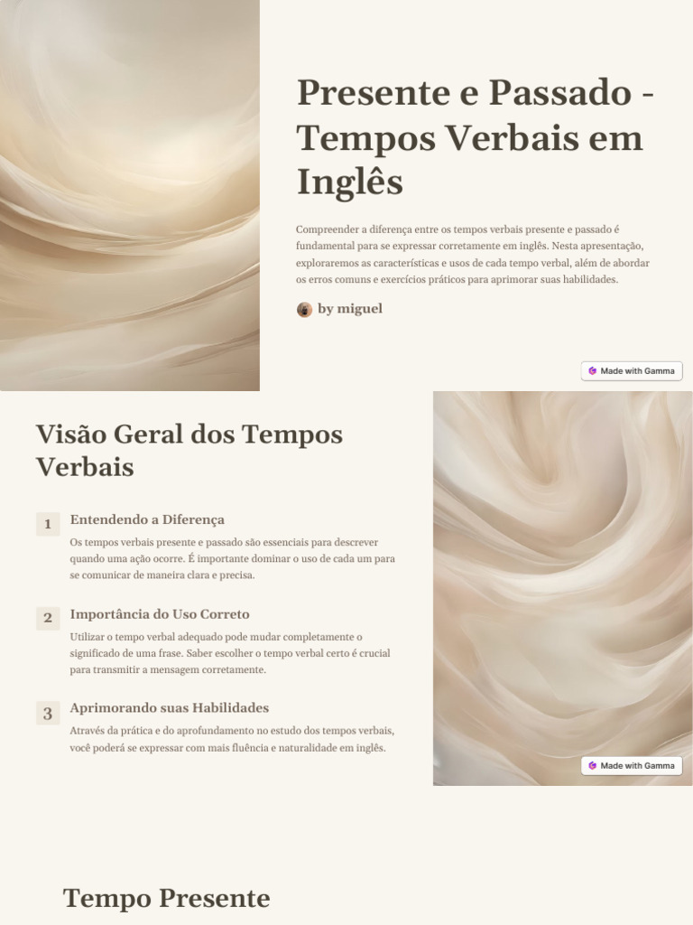 Tempos Verbais: Presente e Passado em Inglês | PDF | Linguística