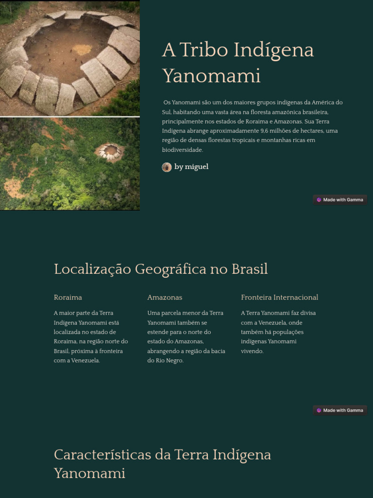 A Tribo Indigena Yanomami | PDF | Povos indígenas