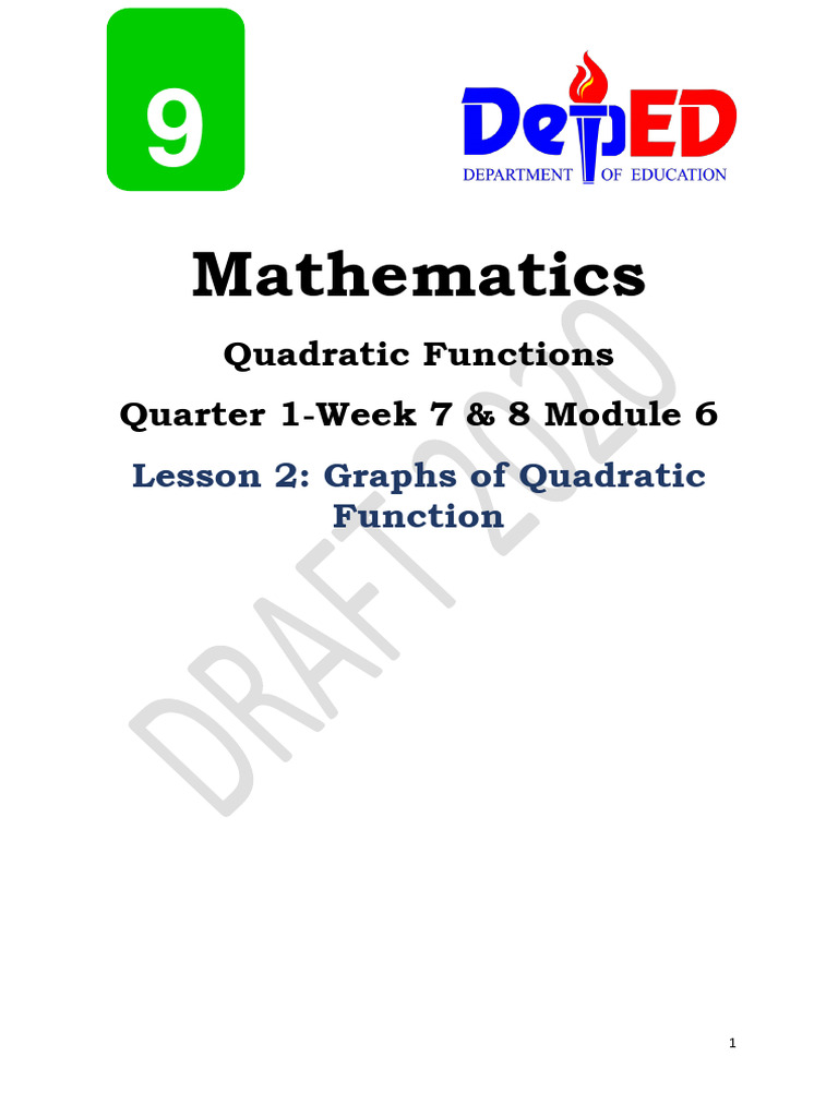 Math-9 SLM Q1 W7-8 M6 L2 V1.0-CC-released | PDF | Function (Mathematics ...