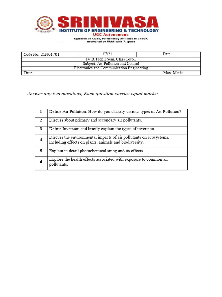 AP&C Class Test | PDF | Science & Mathematics | Technology & Engineering
