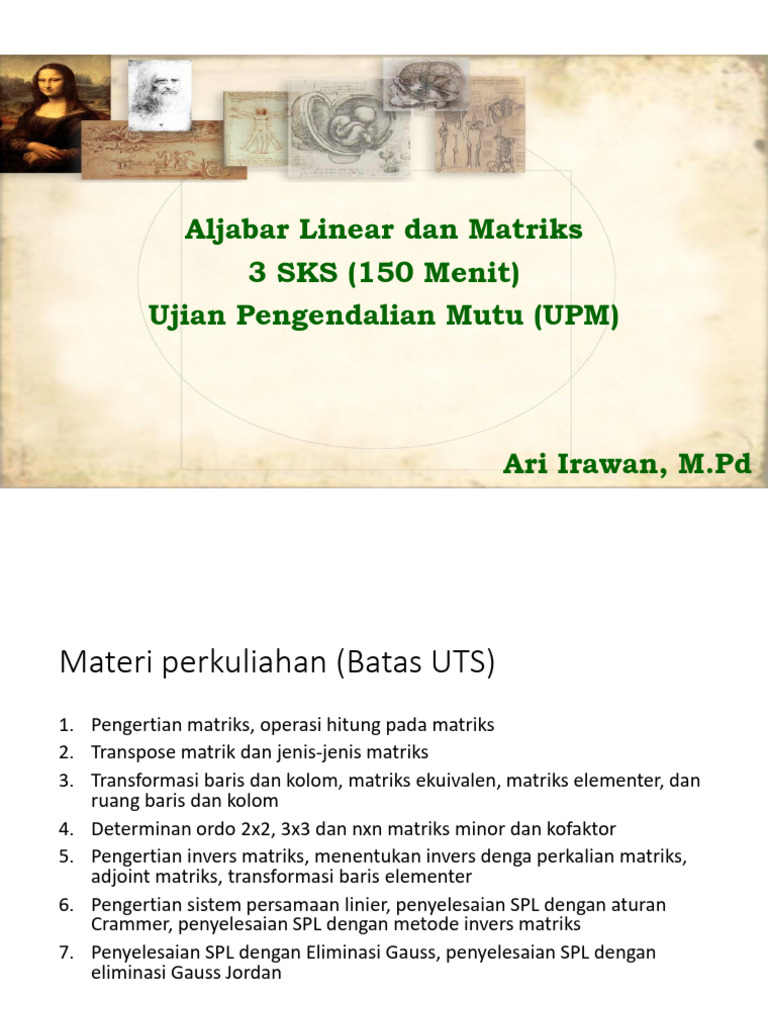 Aljabar Linear Dan Matriks 3 SKS 150 Men | PDF