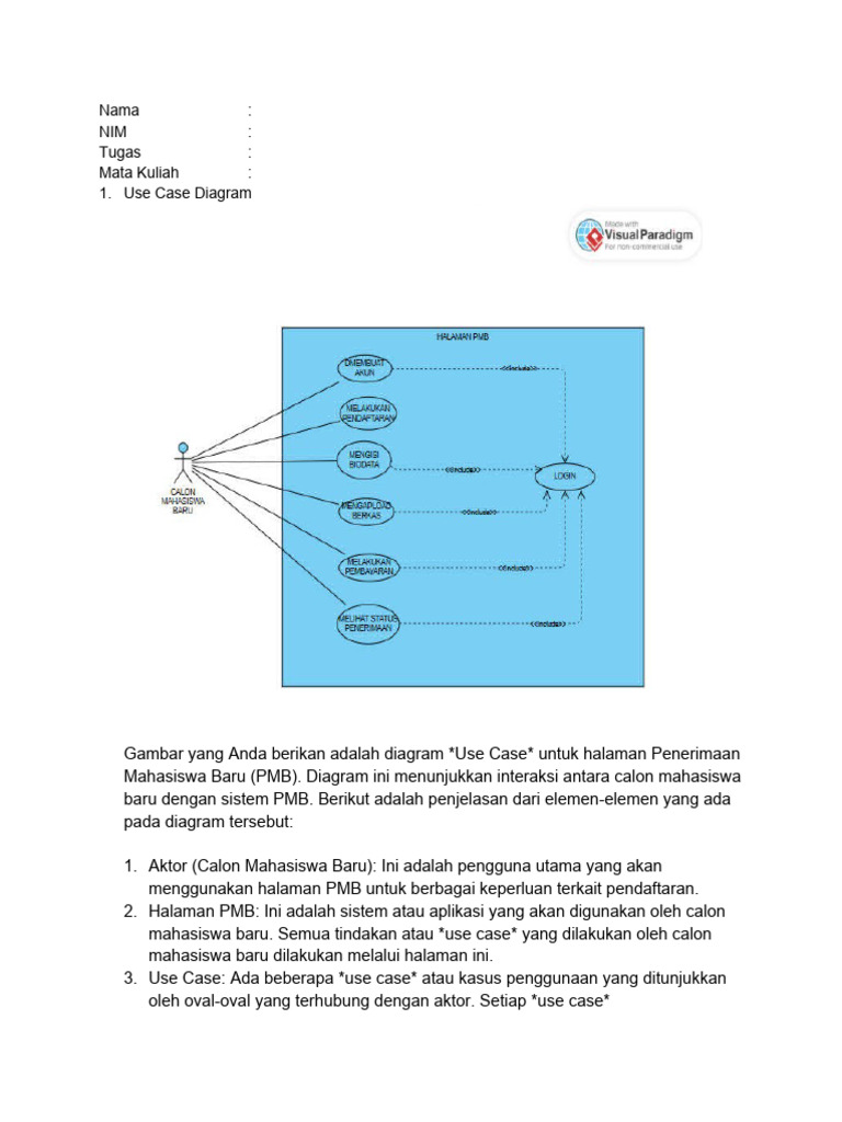 Penjelasan Tugas Diagram | PDF