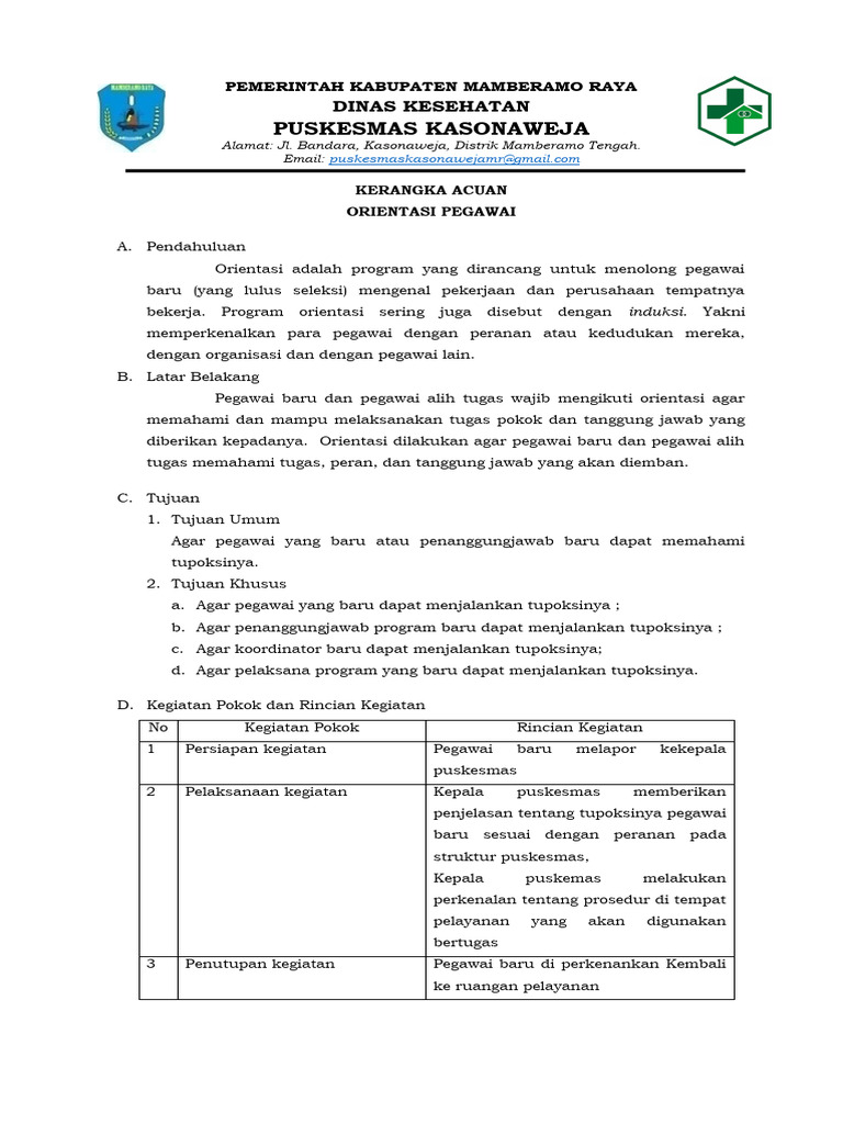 Kak Orientasi Pegawai | PDF