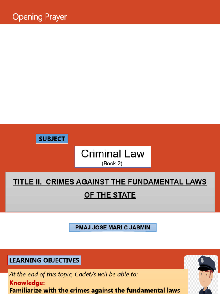 Week 2 TITLE II. Crimes Against The Fundamental Laws of State | PDF | Detention (Imprisonment ...