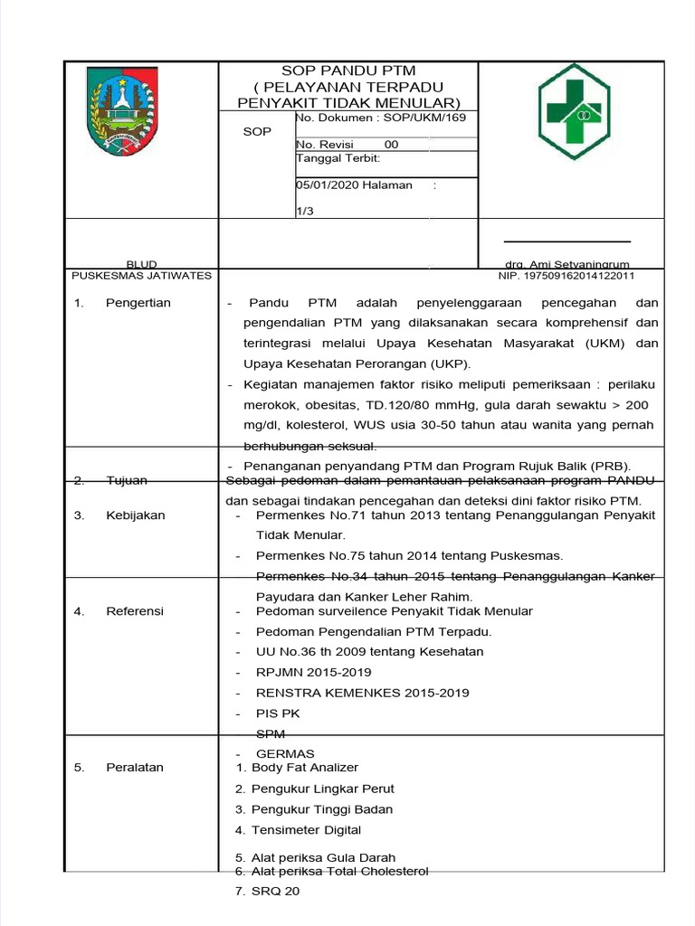 PDF Sop Pandu PTM | PDF