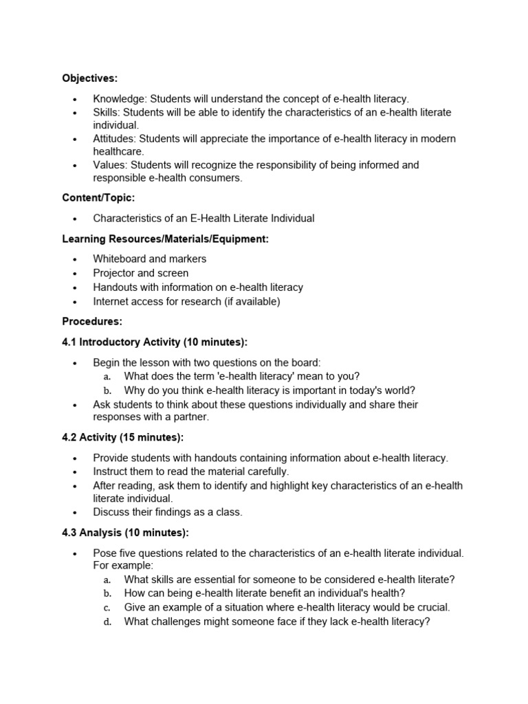 Characteristics of E-Health Literacy | PDF | Social Media | Popular ...