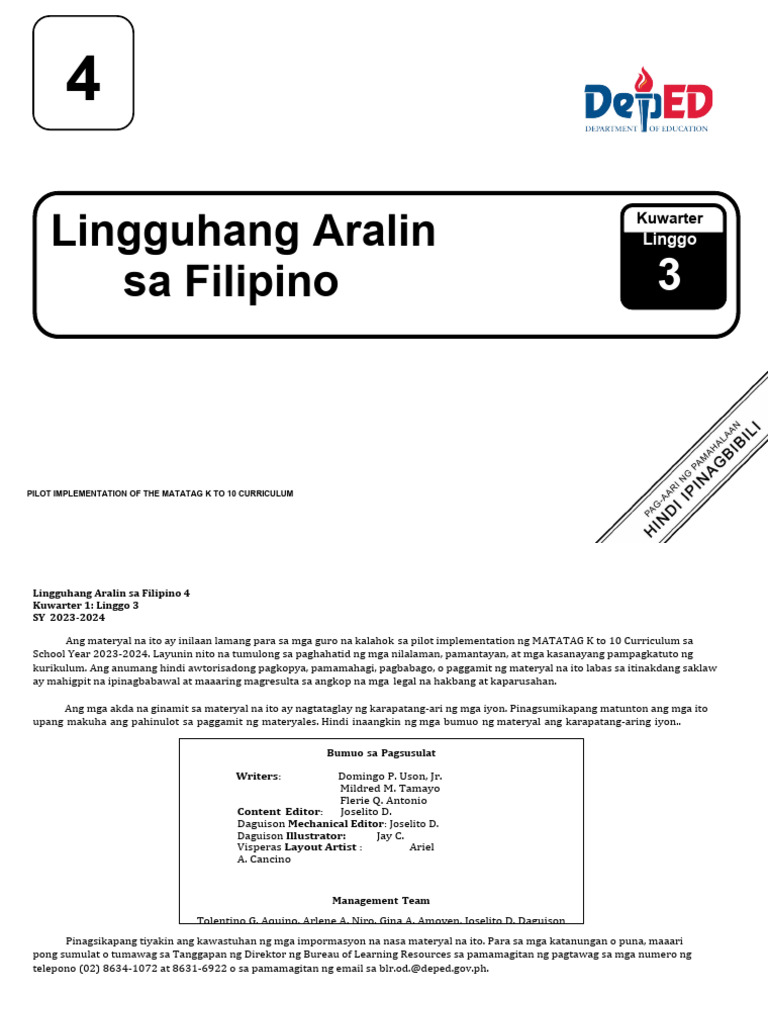 LE Filipino4 Q1 Week3 v.2-FINAL | PDF