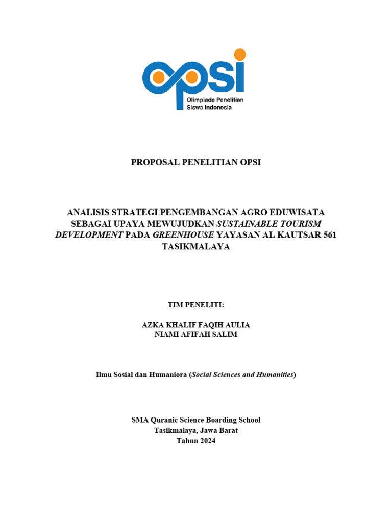 Proposal Penelitian Opsi | PDF | Ilmu Sosial