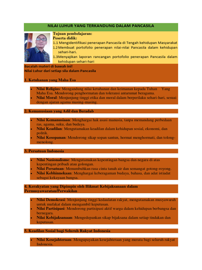 Mteri Dan LKPD Pertemuan 3 Pend - Pancasila Kelas XII | PDF